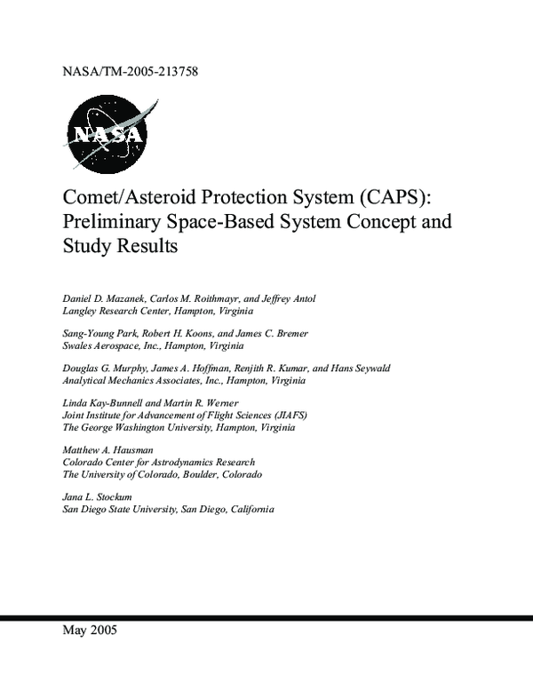 (PDF) Comet/Asteroid Protection System (CAPS): Preliminary Space-Based ...