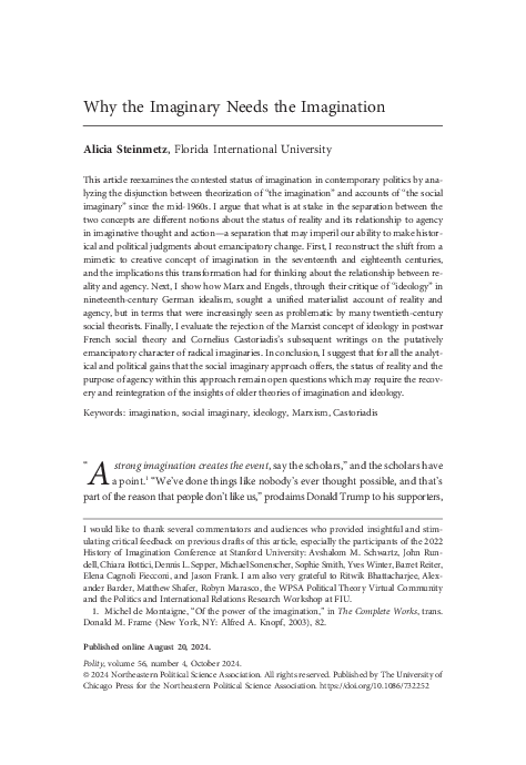 (PDF) Why the Imaginary Needs the Imagination (1)