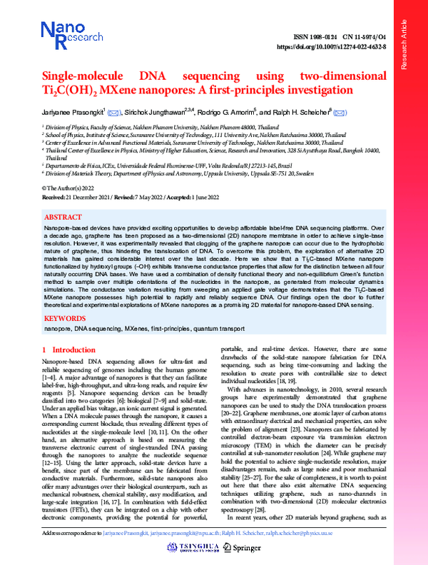 (PDF) Single-molecule DNA sequencing using two-dimensional Ti2C(OH)2 ...