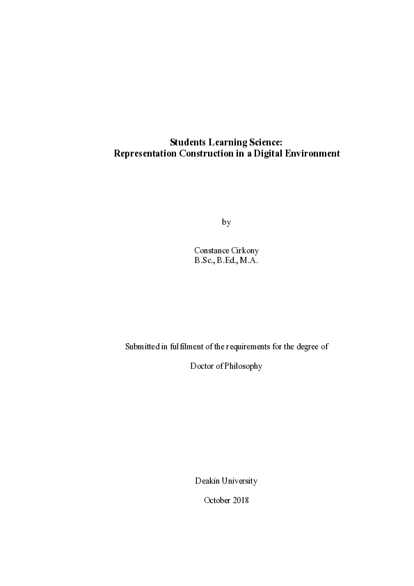 (PDF) Students learning science: representation construction in a ...