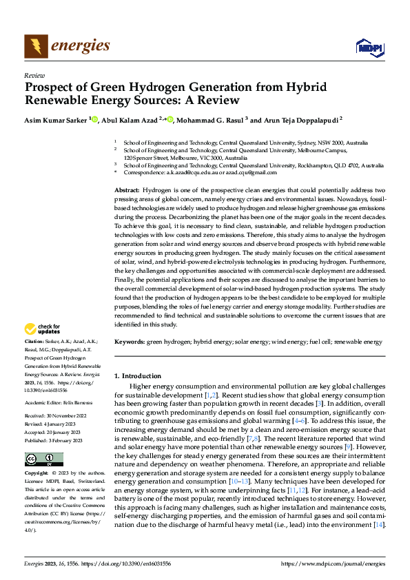 (PDF) Prospect of Green Hydrogen Generation from Hybrid Renewable ...