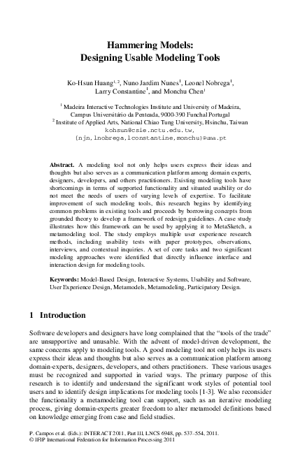 (PDF) Hammering Models: Designing Usable Modeling Tools