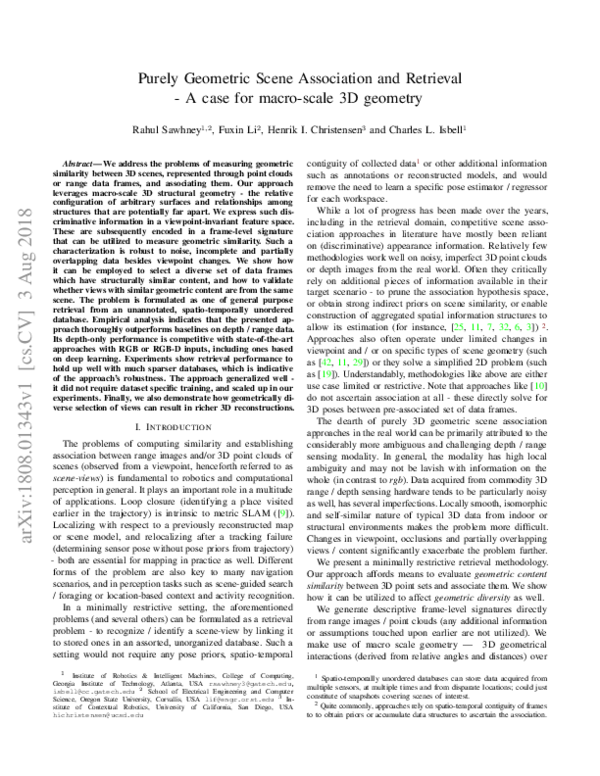 (PDF) Purely Geometric Scene Association and Retrieval - A Case for ...