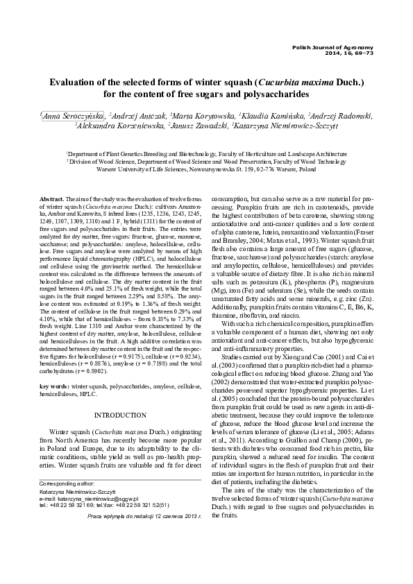 (PDF) Evaluation of the selected forms of winter squash (Cucurbita ...