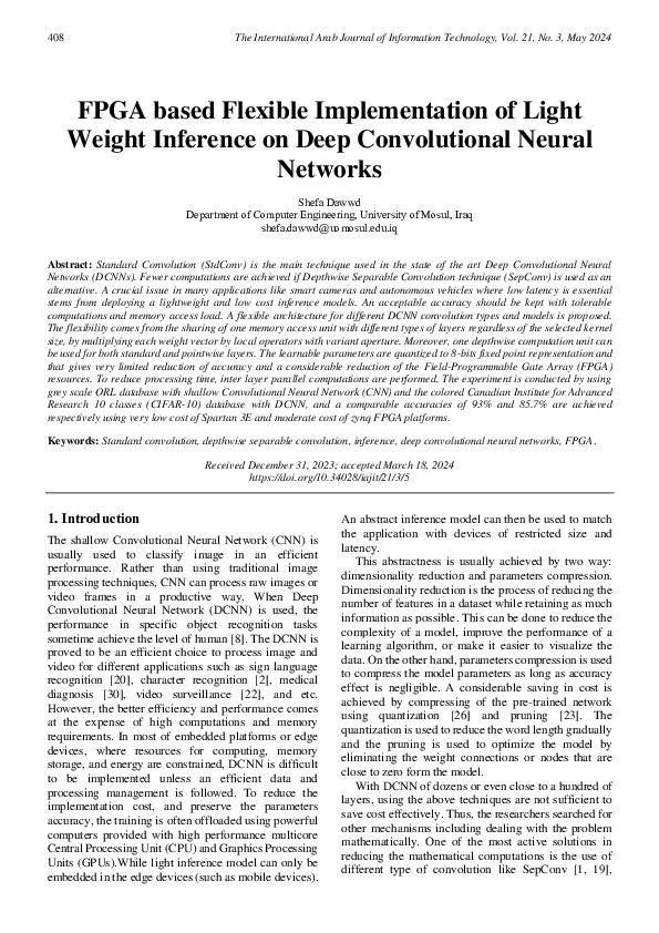 (PDF) FPGA based Flexible Implementation of Light Weight Inference on ...