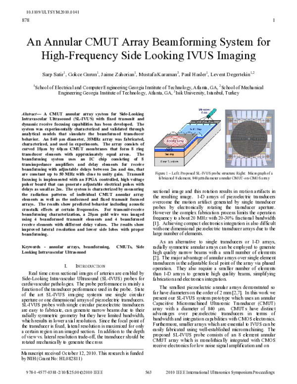 (PDF) An annular CMUT array beamforming system for high-frequency side ...