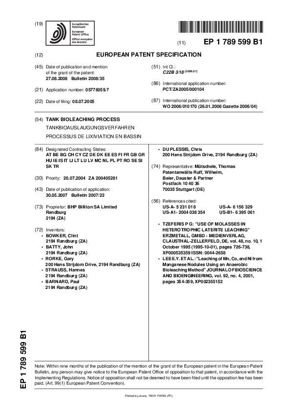 (PDF) Tank Bioleaching Process