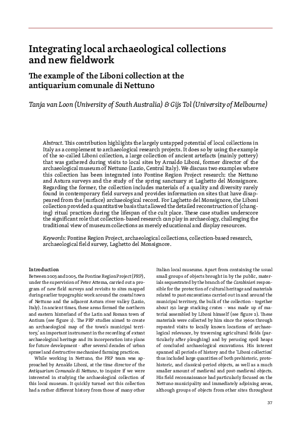 (PDF) Integrating local archaeological collections and new fieldwork ...