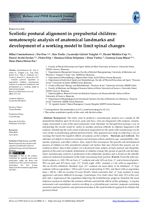 Scoliotic postural alignment in prepubertal children: somatoscopic ...