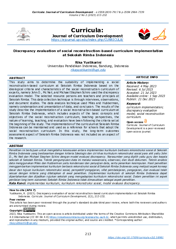 (PDF) Discrepancy evaluation of social reconstruction-based curriculum ...