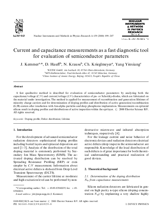 (PDF) Current and capacitance measurements as a fast diagnostic tool ...