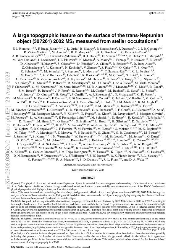 (PDF) A large topographic feature on the surface of the trans-Neptunian ...
