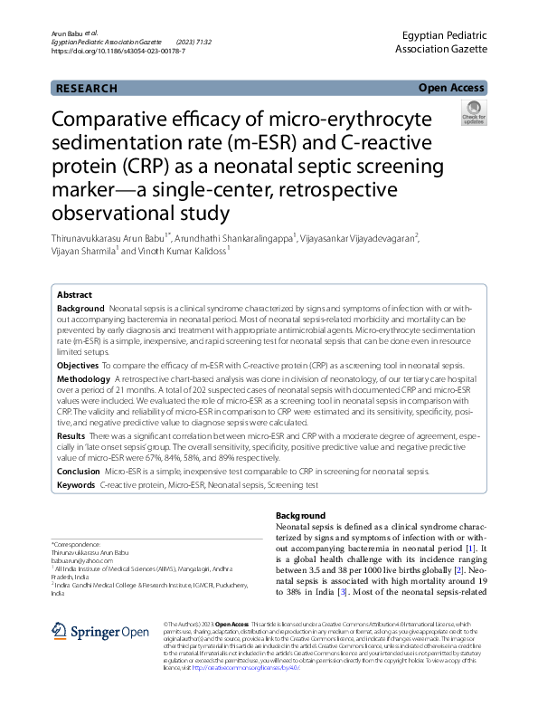 (PDF) Comparative efficacy of micro-erythrocyte sedimentation rate (m ...