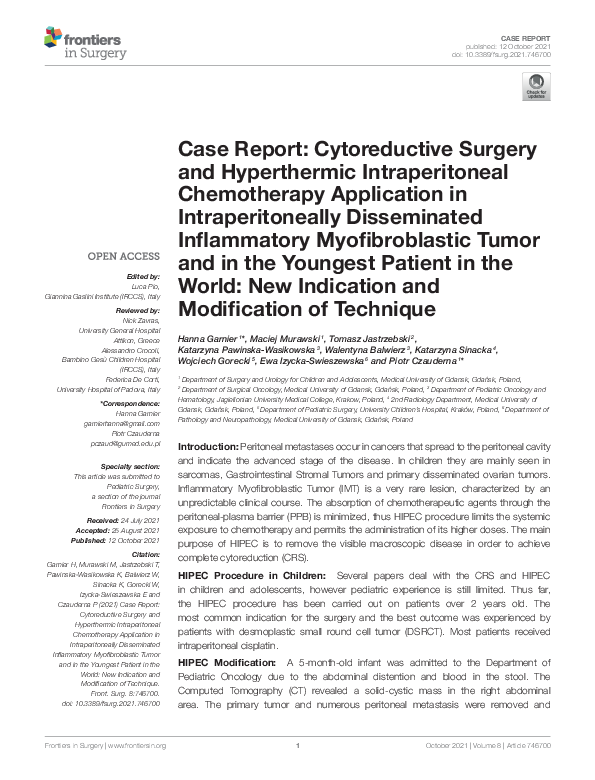 (PDF) Case Report: Cytoreductive Surgery and Hyperthermic ...