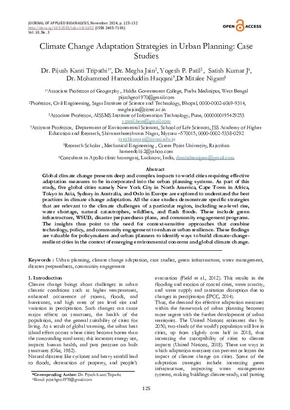 Pdf Climate Change Adaptation Strategies In Urban Planning Case Studies