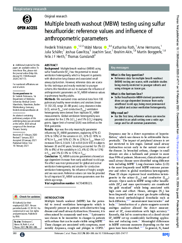(PDF) Multiple breath washout (MBW) testing using sulfur hexafluoride ...