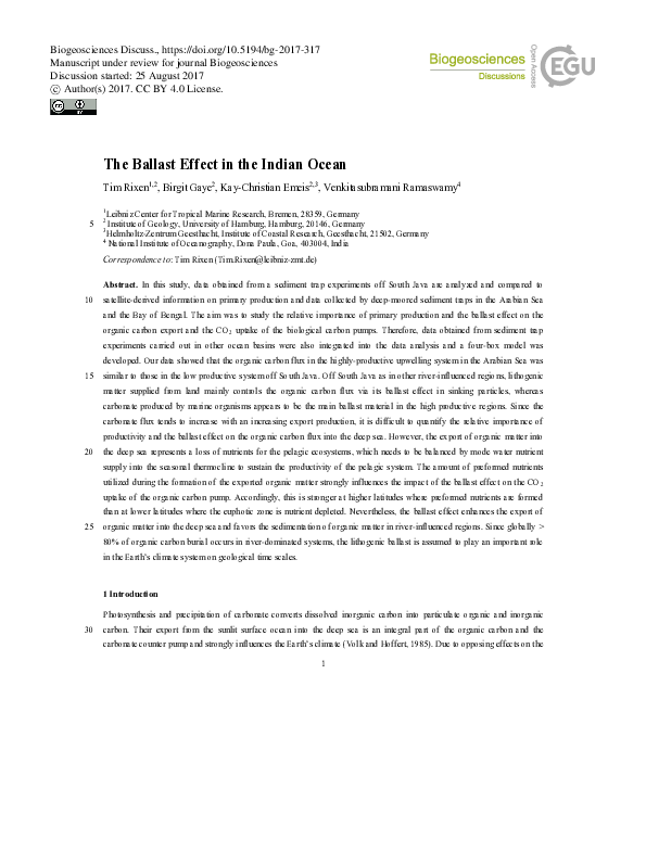 (PDF) The Ballast Effect in the Indian Ocean