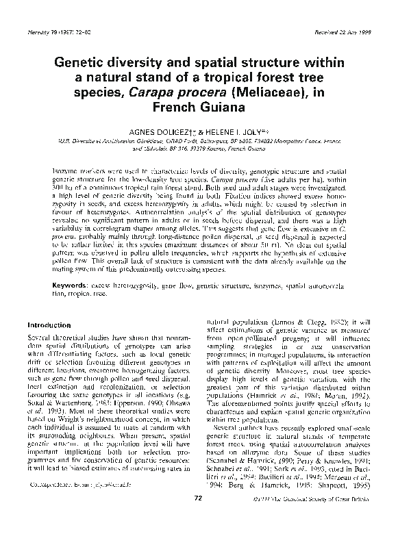 (PDF) Genetic diversity and spatial structure within a natural stand of ...