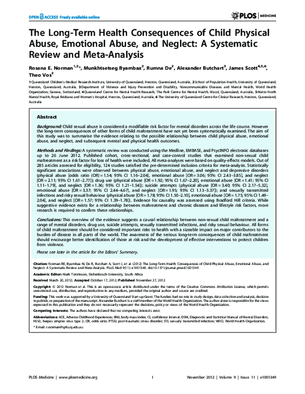 (PDF) The Long-Term Health Consequences of Child Physical Abuse ...