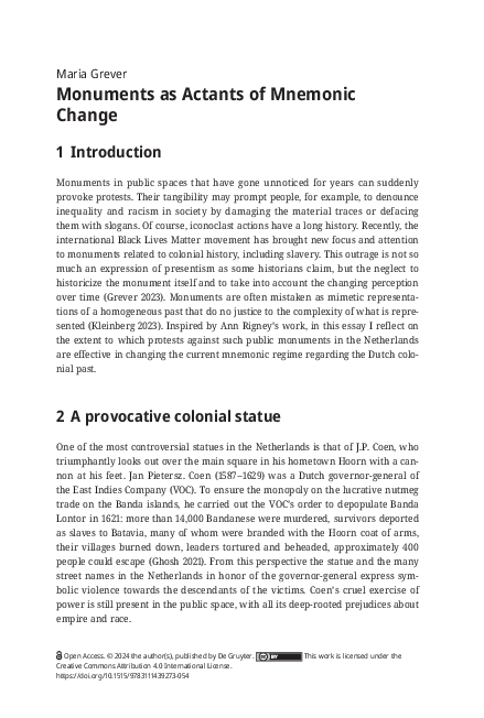 (PDF) Monuments as Actants of Mnemonic Change