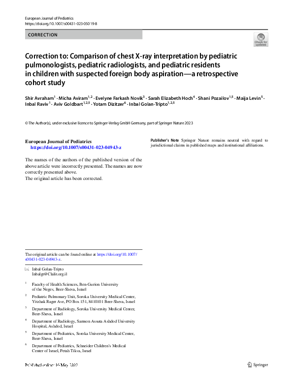 (PDF) Correction to: Comparison of chest X-ray interpretation by ...
