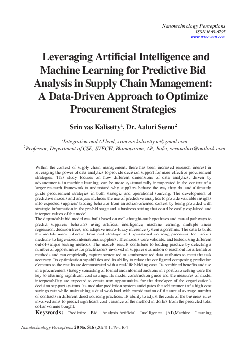 (PDF) Leveraging Artificial Intelligence and Machine Learning for Predictive Bid Analysis in ...