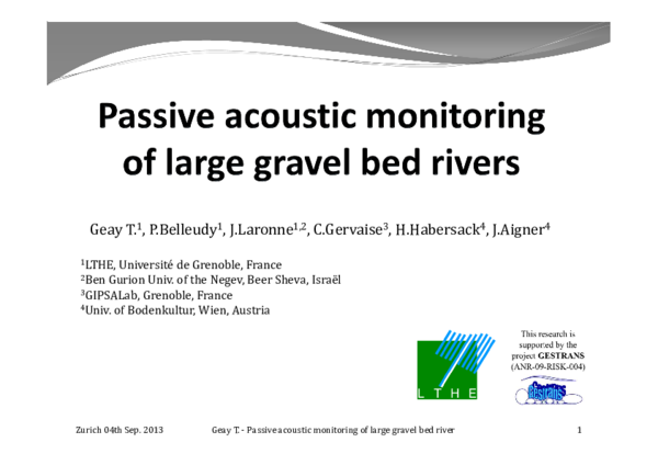 (PDF) Acoustic Monitoring of Gravel Bed Rivers