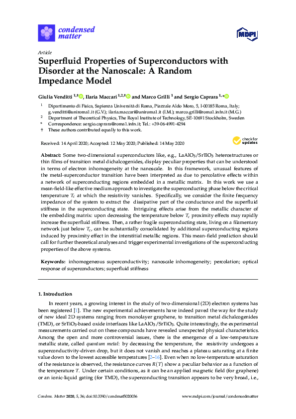 (PDF) Superfluid Properties of Superconductors with Disorder at the Nanoscale: A Random ...