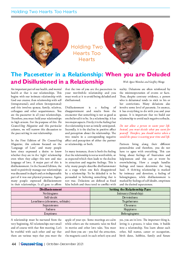 (PDF) The Pacesetter in a Relationship