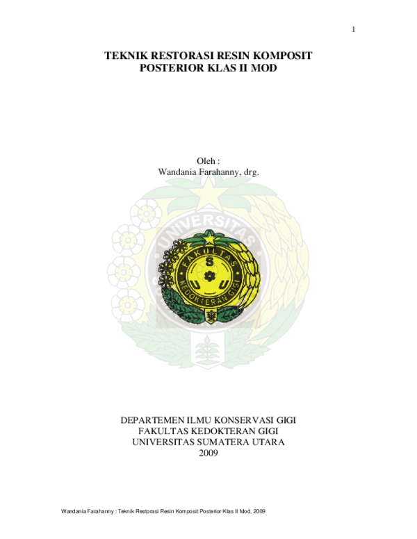 (PDF) Teknik Restorasi Resin Komposit Posterior Klas II Mod