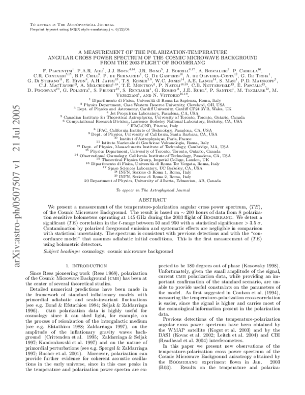 Pdf A Measurement Of The Polarization‐temperature Angular Cross‐power