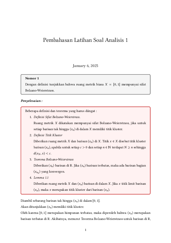 (PDF) Latihan Soal Analisis