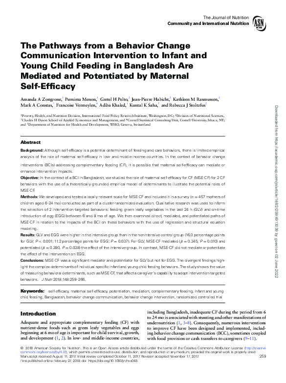 (PDF) The Pathways from a Behavior Change Communication Intervention to ...