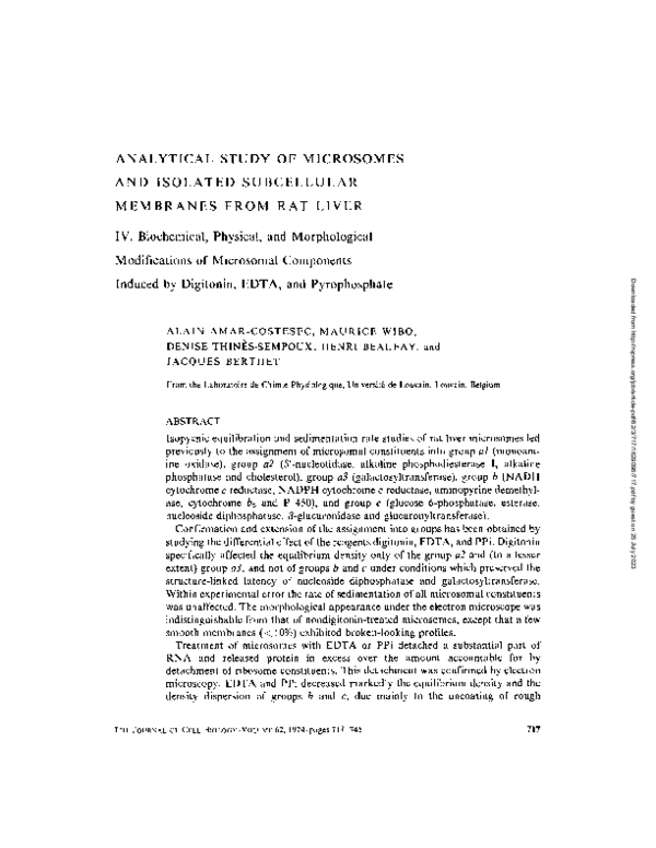 (PDF) Analytical Study of Microsomes and Isolated Subcellular Membranes ...