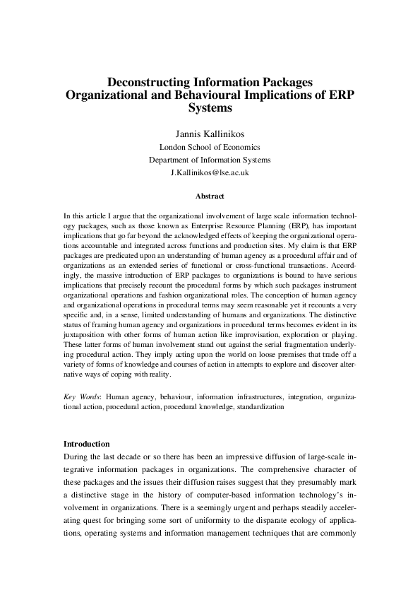 (PDF) Deconstructing information packages