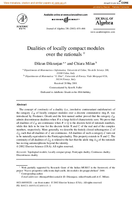 (PDF) Dualities of locally compact modules over the rationals