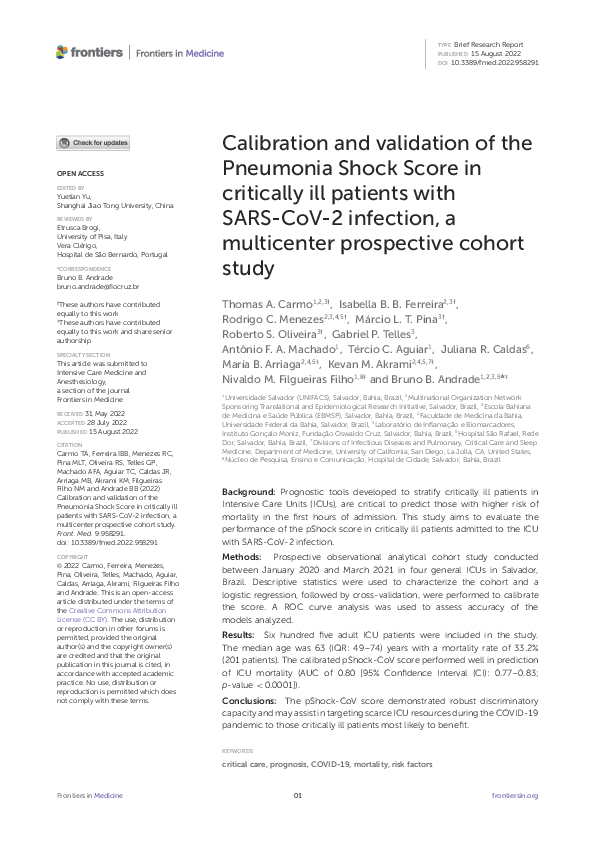 (PDF) Calibration and validation of the Pneumonia Shock Score in ...