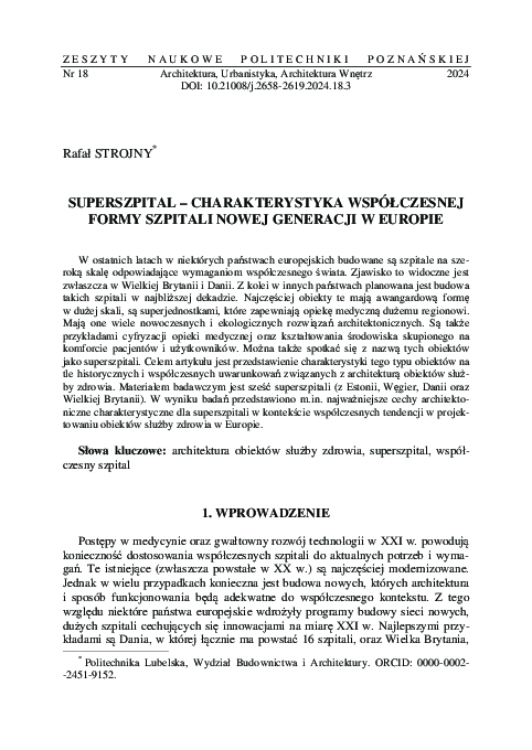 (PDF) Superhospital – characteristics of the modern form of new ...