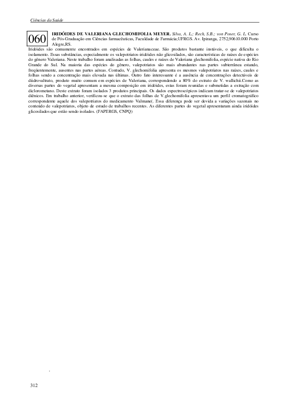 (PDF) Iridóides de valeriana glechomifolia meyer