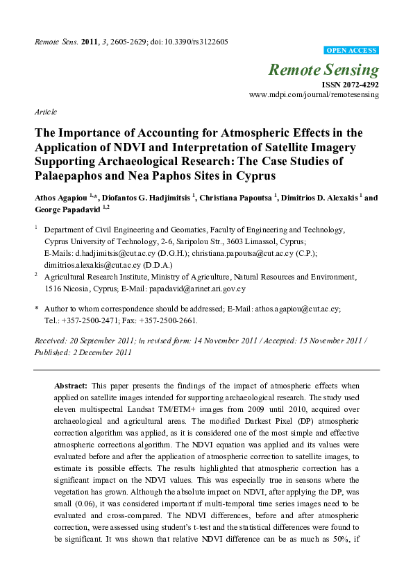 (PDF) The Importance of accounting for atmospheric effects in the ...