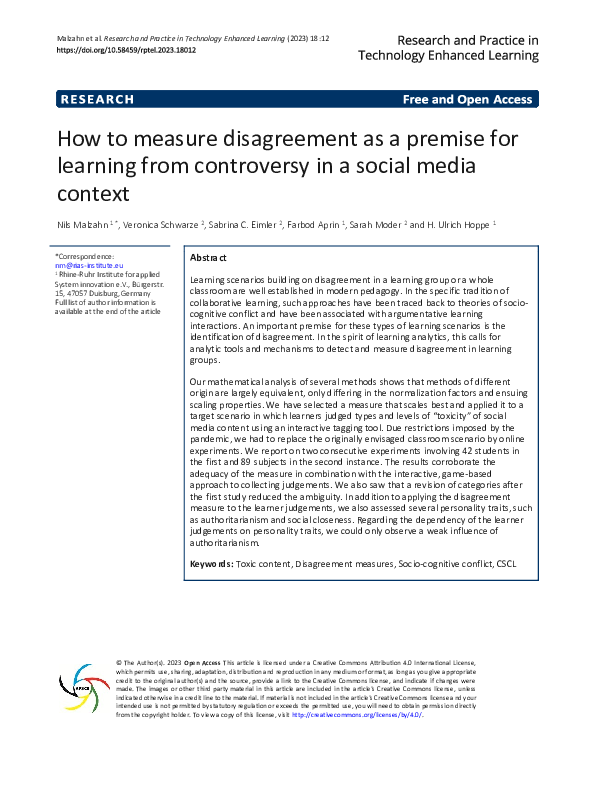 (PDF) How to measure disagreement as a premise for learning from ...