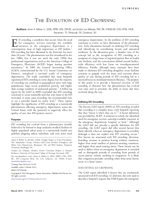 (PDF) The Evolution of ED Crowding