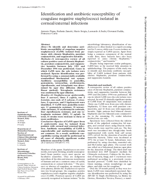 (PDF) Identification and antibiotic susceptibility of coagulase ...
