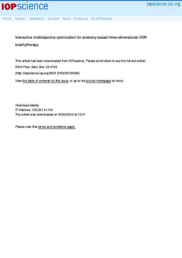 (PDF) Interactive multiobjective optimization for anatomy-based three ...