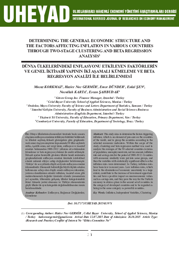 (PDF) Determining the General Economic Structure and the Factors ...