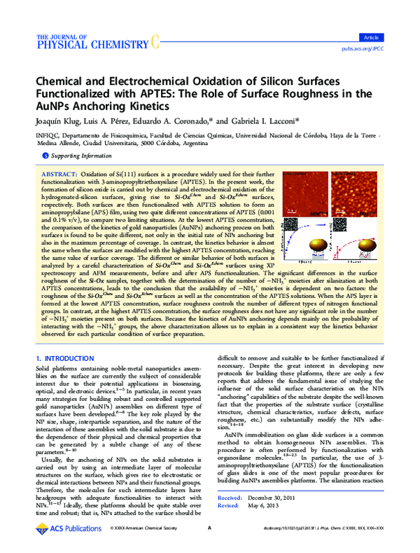 (PDF) Chemical and Electrochemical Oxidation of Silicon Surfaces ...