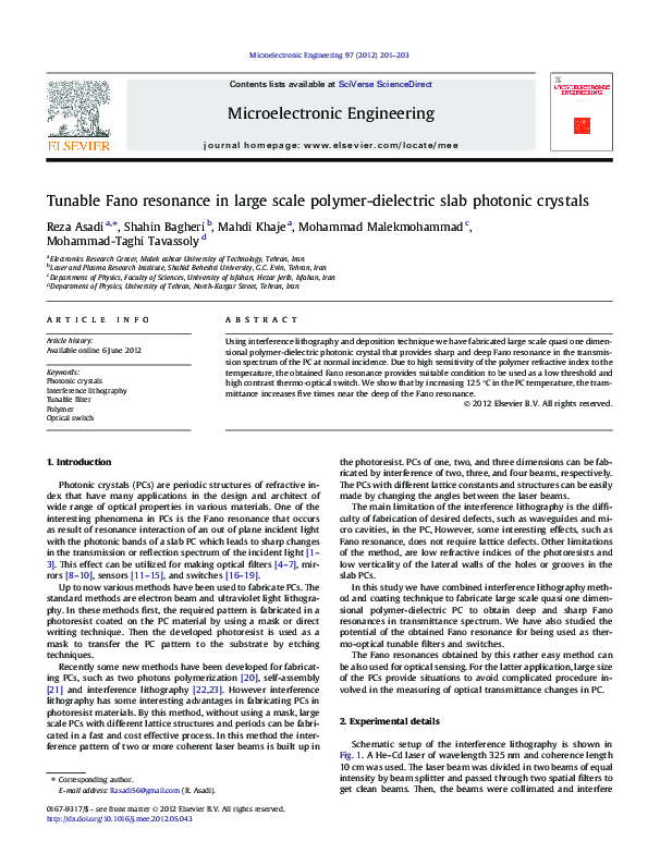 (PDF) Tunable Fano resonance in large scale polymer-dielectric slab ...