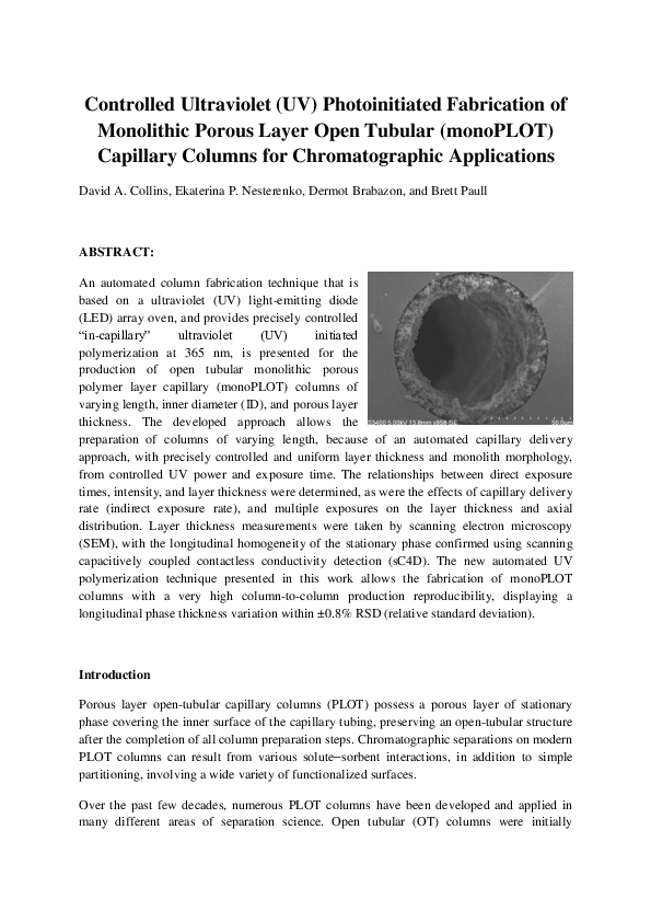 (PDF) Controlled Ultraviolet (UV) Photoinitiated Fabrication of ...