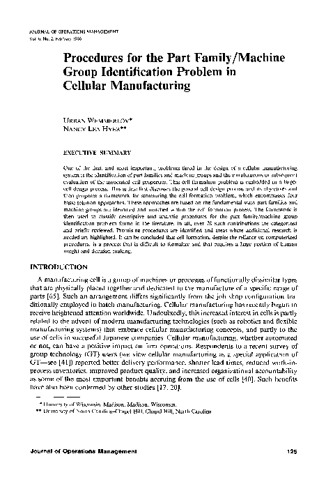 (PDF) Procedures for the part family/machine group identification ...