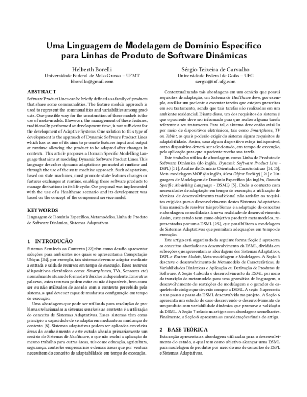 (PDF) Uma Linguagem de Modelagem de Domínio Específico para Linhas de ...